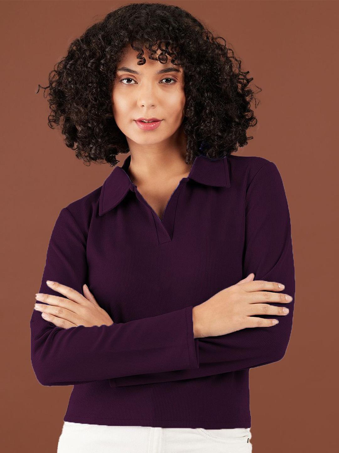 Buy Athena Immutable Women Ribbed Polo Collar T Shirt - Tshirts for Women 30529027 | Myntra