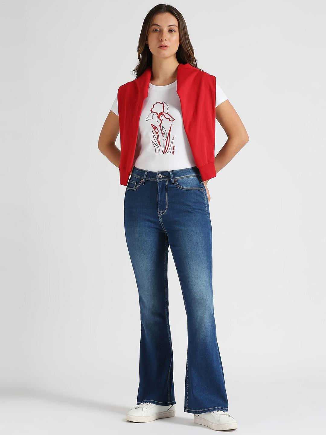 Buy Pepe Jeans Women Slim Fit High Rise Light Fade Stretchable Jeans ...