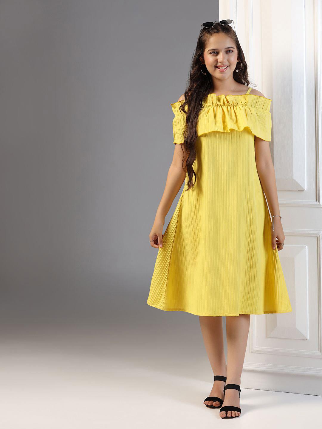 Buy OMPAX Flutter Sleeve A Line Midi Dress - Dresses for Girls 30536645 ...