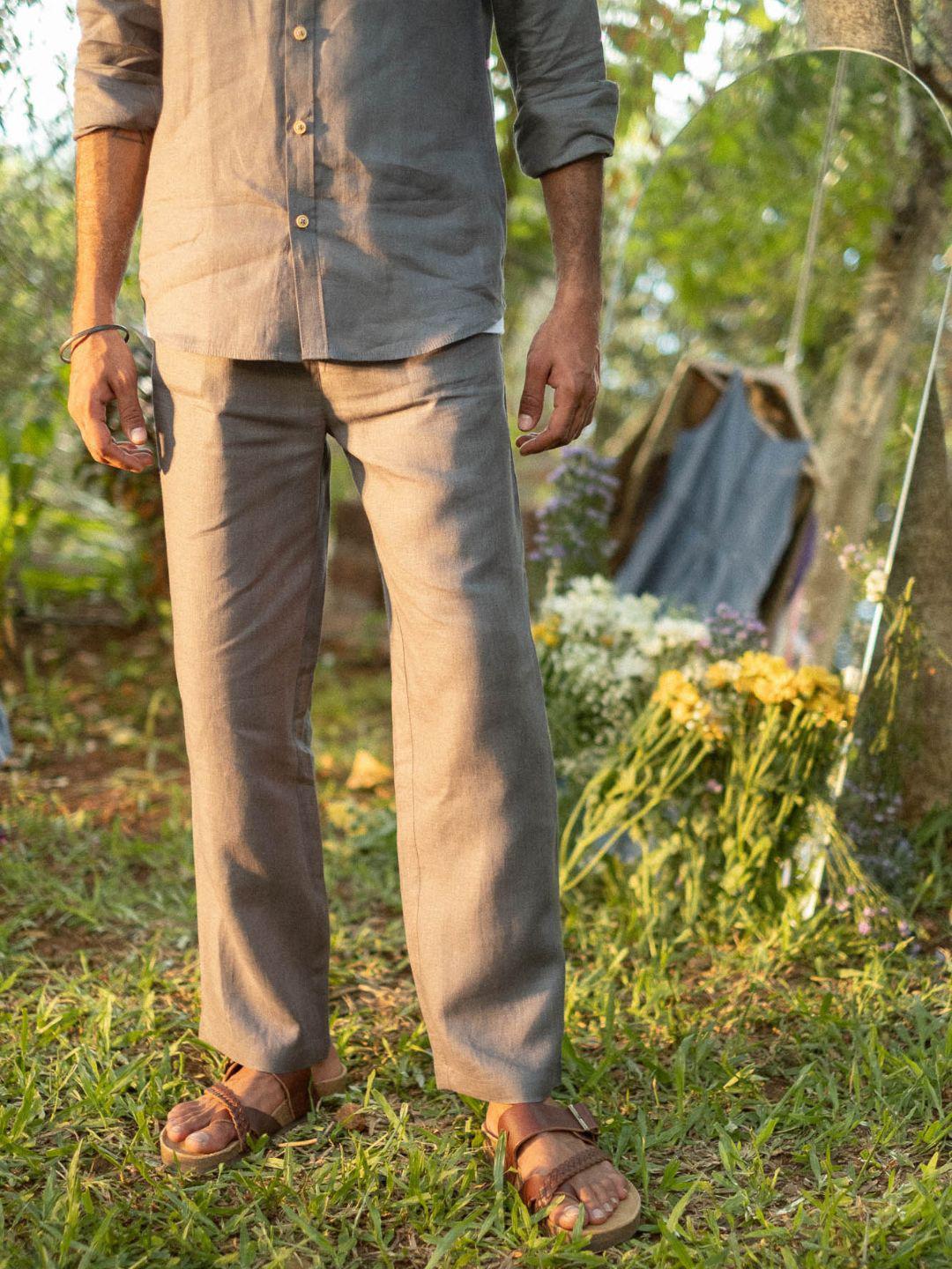 Buy Creatures Of Habit Men Linen Pull Up Pants - Trousers for Men ...