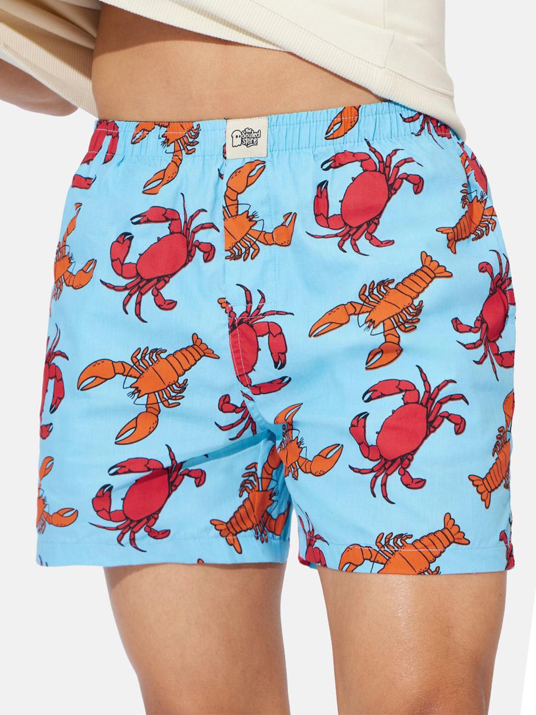 Buy The Souled Store Men Regular Fit Printed Blue Boxer Shorts - Boxers ...