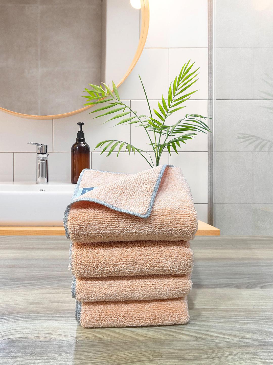 Buy LABHAM Insignia Peach Coloured 4 Pieces Ultra Absorbent Hand Towels ...