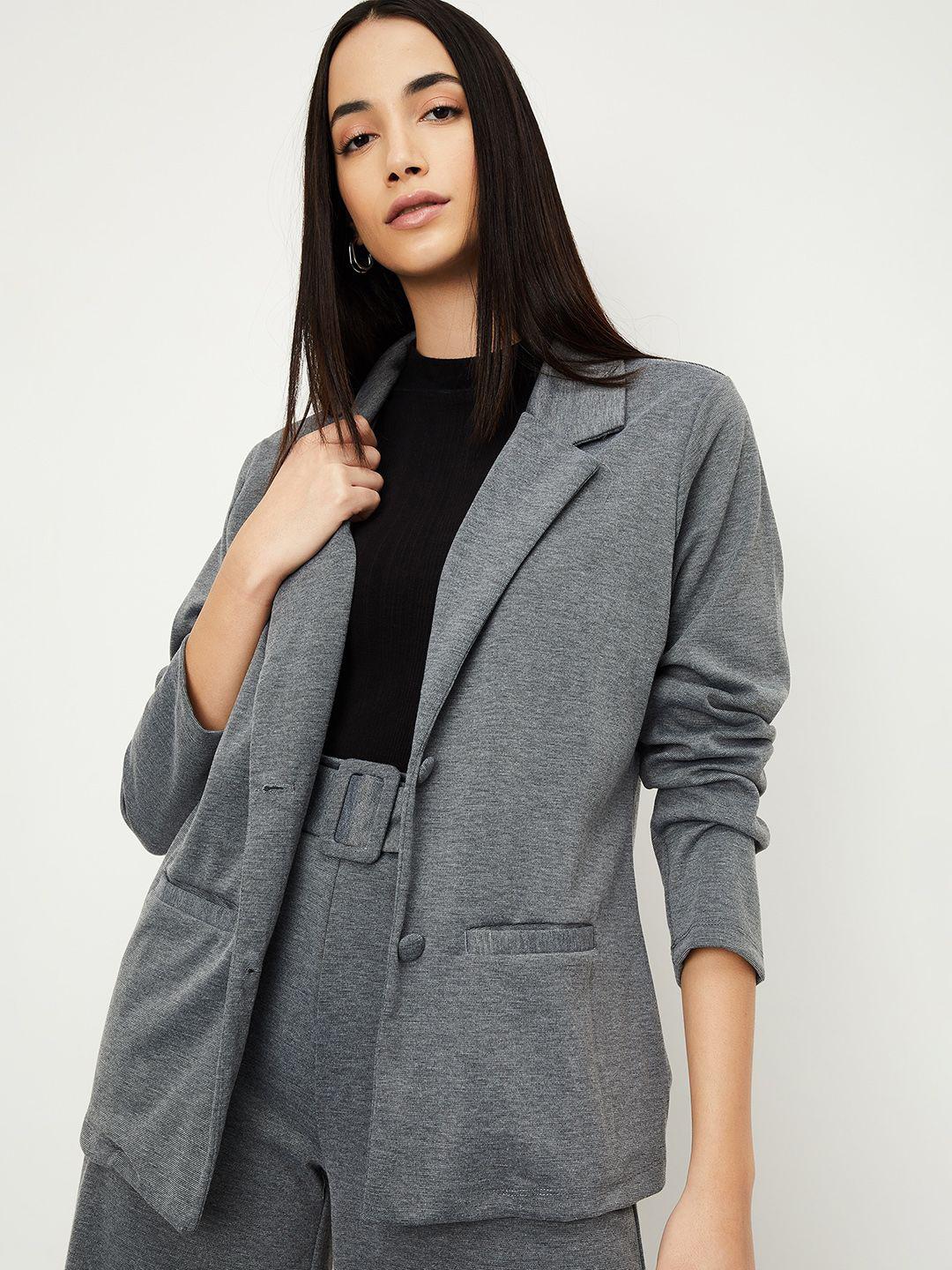 Buy Max Women Polyester Longline Tailored Jacket - Jackets for Women ...