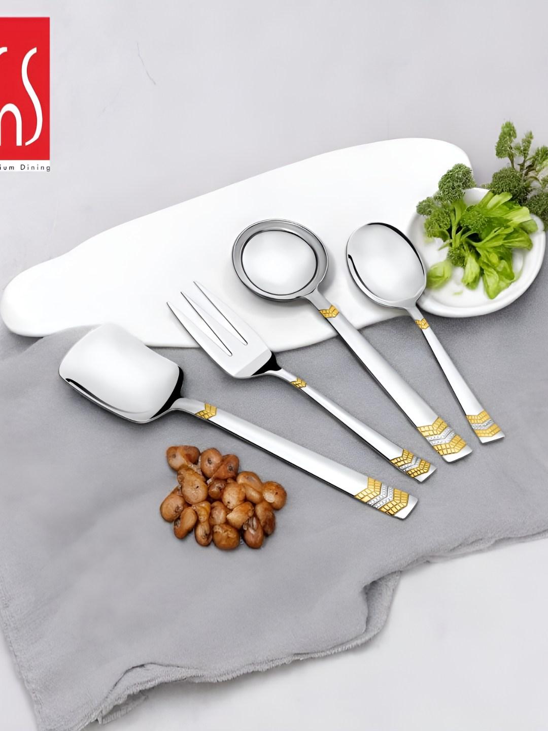 Buy FNS 4 Pcs Textured Serving Spoon - Spoon for Unisex 30467690 | Myntra