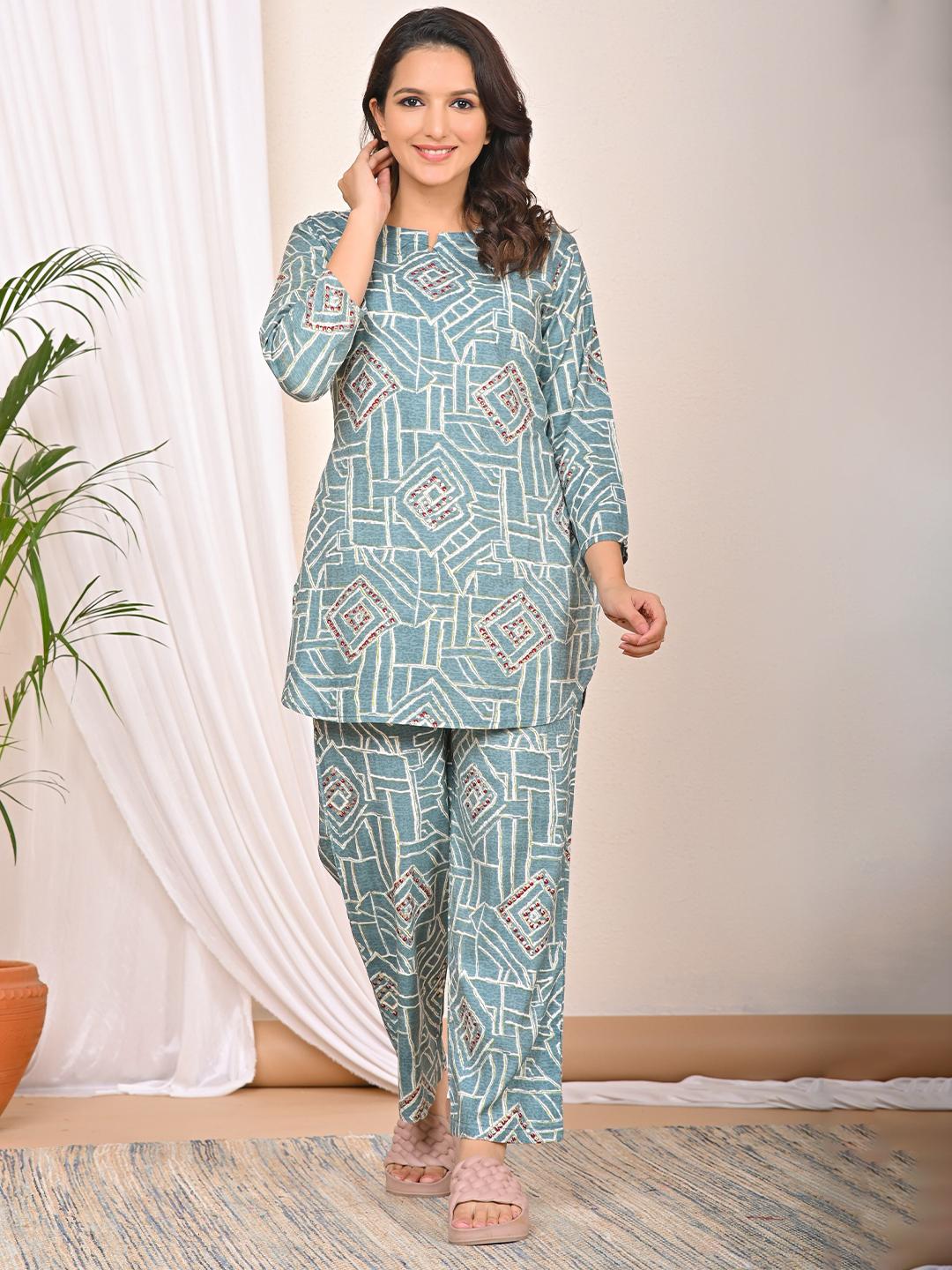 Buy TREND ME Printed Pure Cotton Night Suit - Night Suits for Women ...