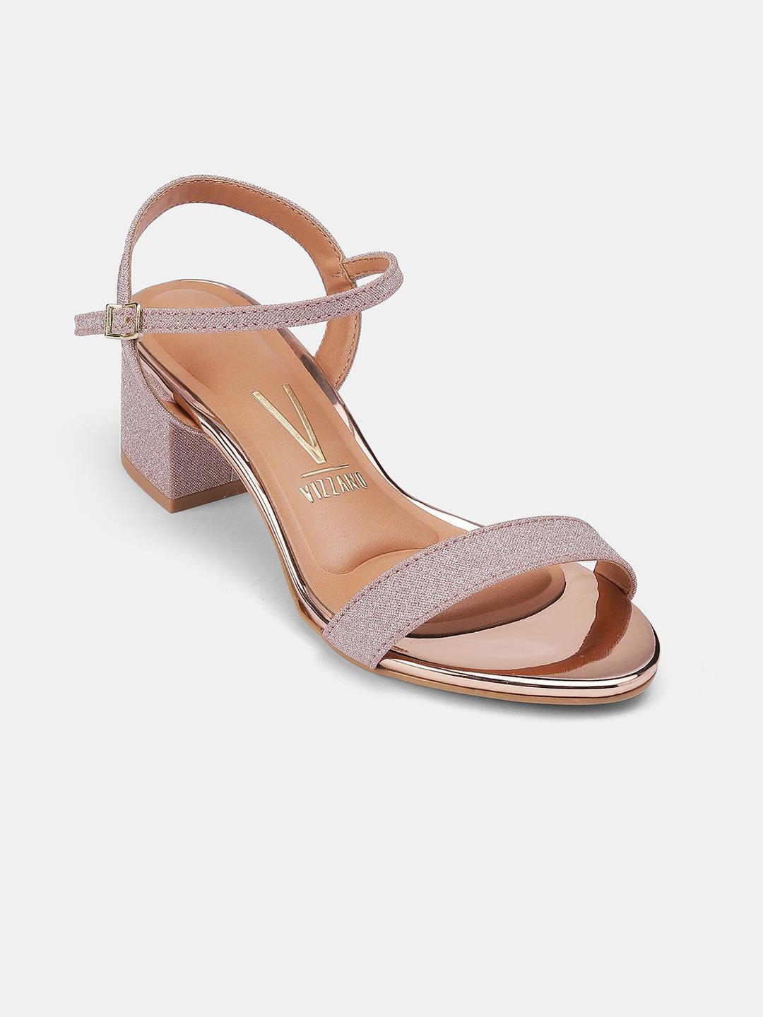 Buy Vizzano Block Sandals With Buckles - Heels for Women 30690743 | Myntra