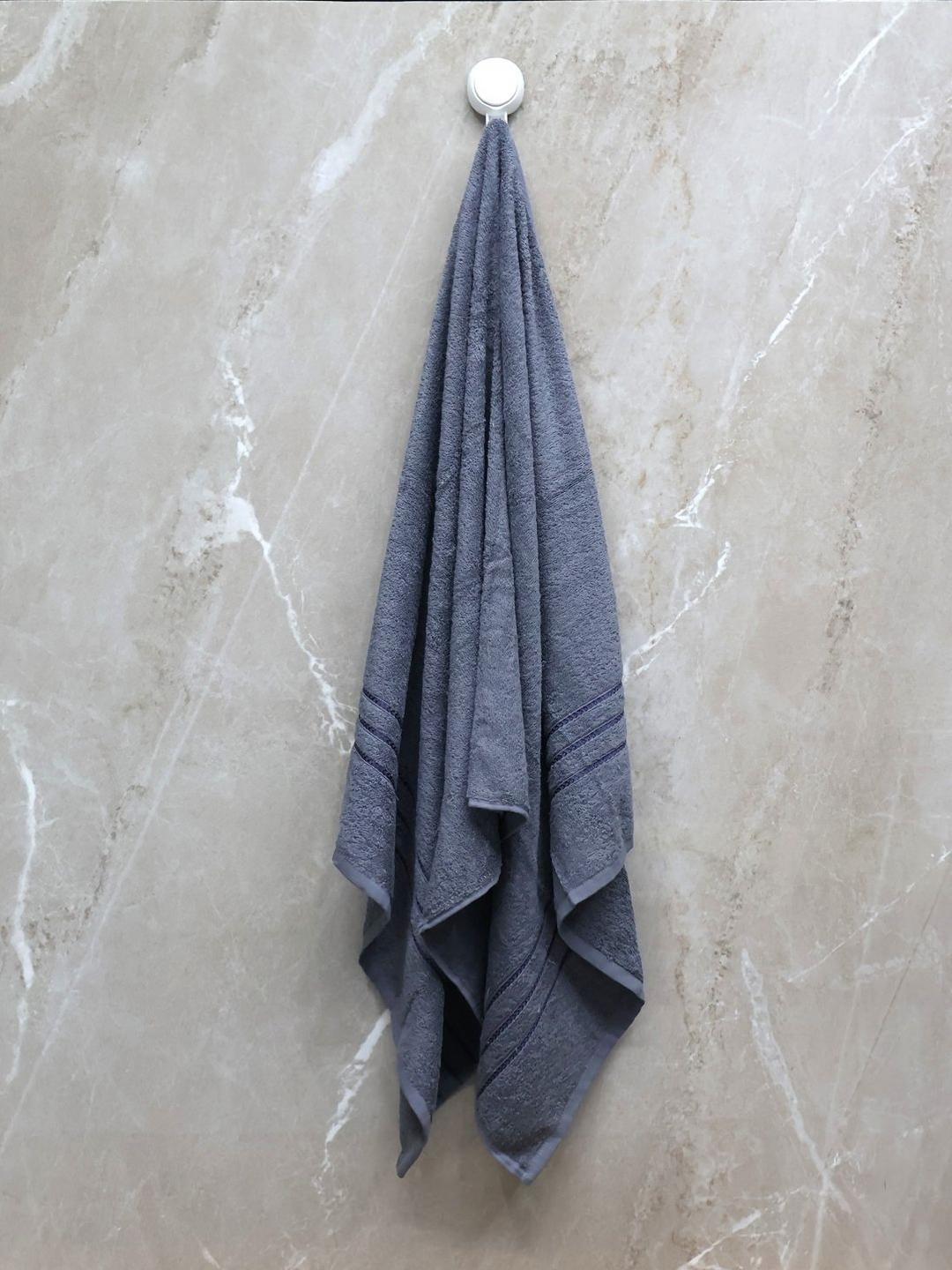 Buy BOMBAY DYEING Grey 4 Piece Cotton 400 GSM Towel Set - Towel Set for ...
