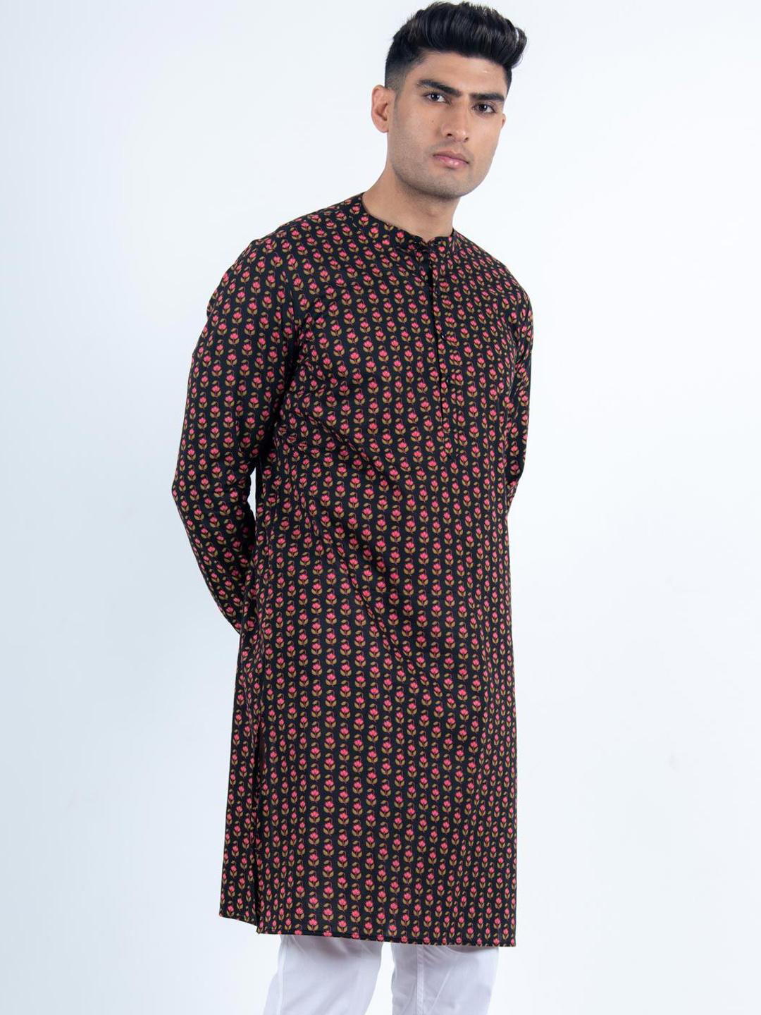Buy Tistabene Floral Printed Mandarin Collar Straight Kurta - Kurtas ...