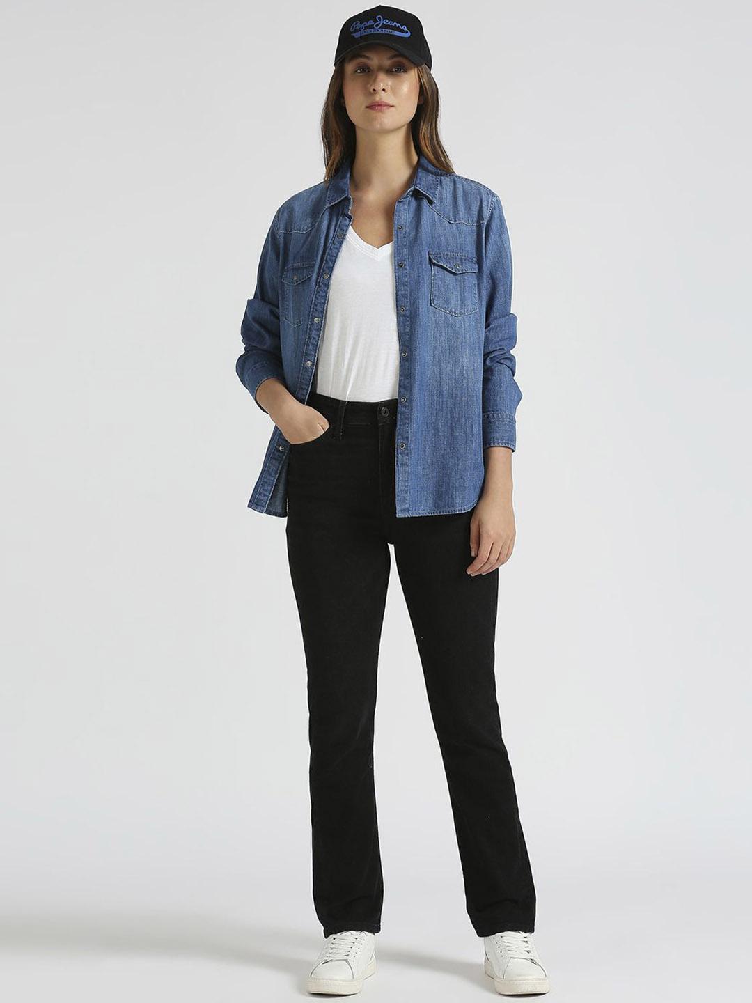 Buy Pepe Jeans Women Mary Straight Fit High Rise Jeans - Jeans for ...