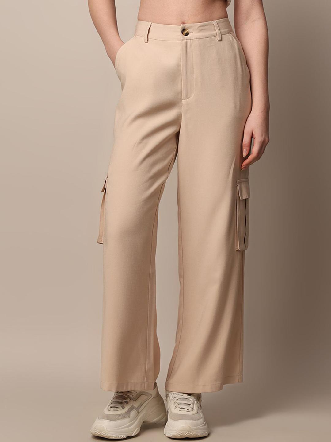 Buy ONLY Women High Rise Cargos Trousers - Trousers for Women 30468858 ...