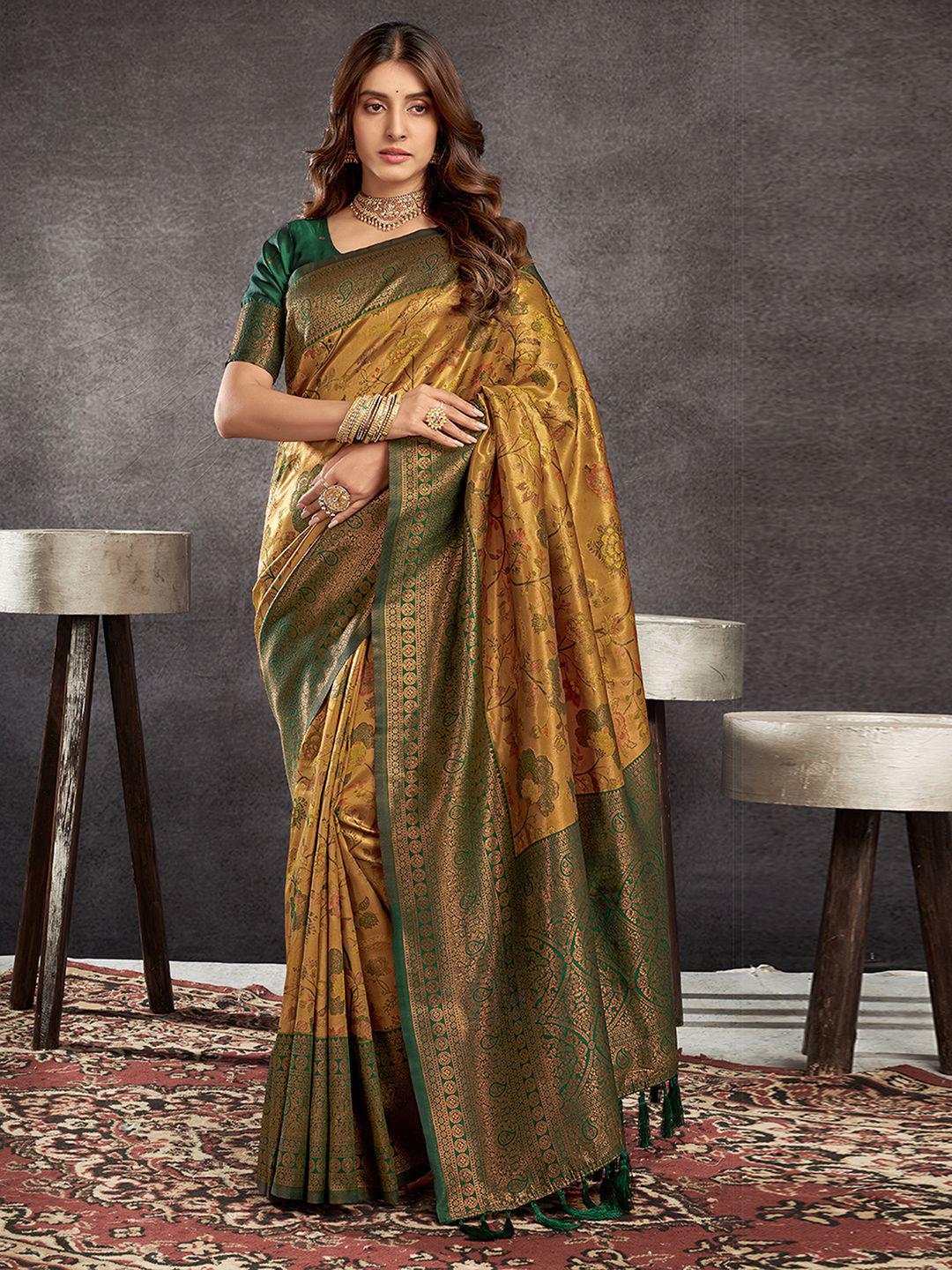 Buy Satrani Ethnic Motifs Zari Banarasi Saree - Sarees for Women ...