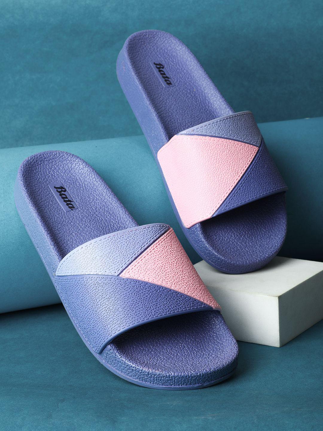 Buy Bata Women Colourblocked Sliders - Flip Flops for Women 30467937 ...