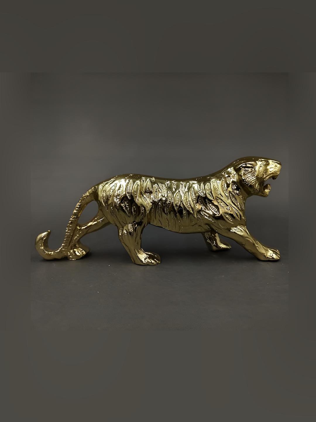 Buy Aura Gold Toned Tiger Figurine Showpiece - Showpieces for Unisex ...