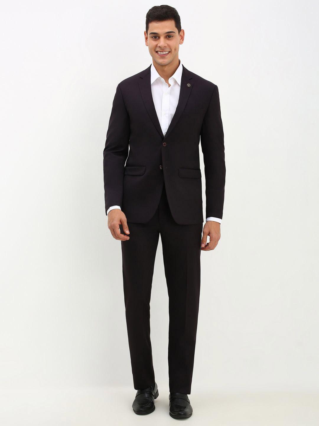 Buy Allen Solly Slim Fit Single Breasted Two Piece Formal Suit - Suits ...