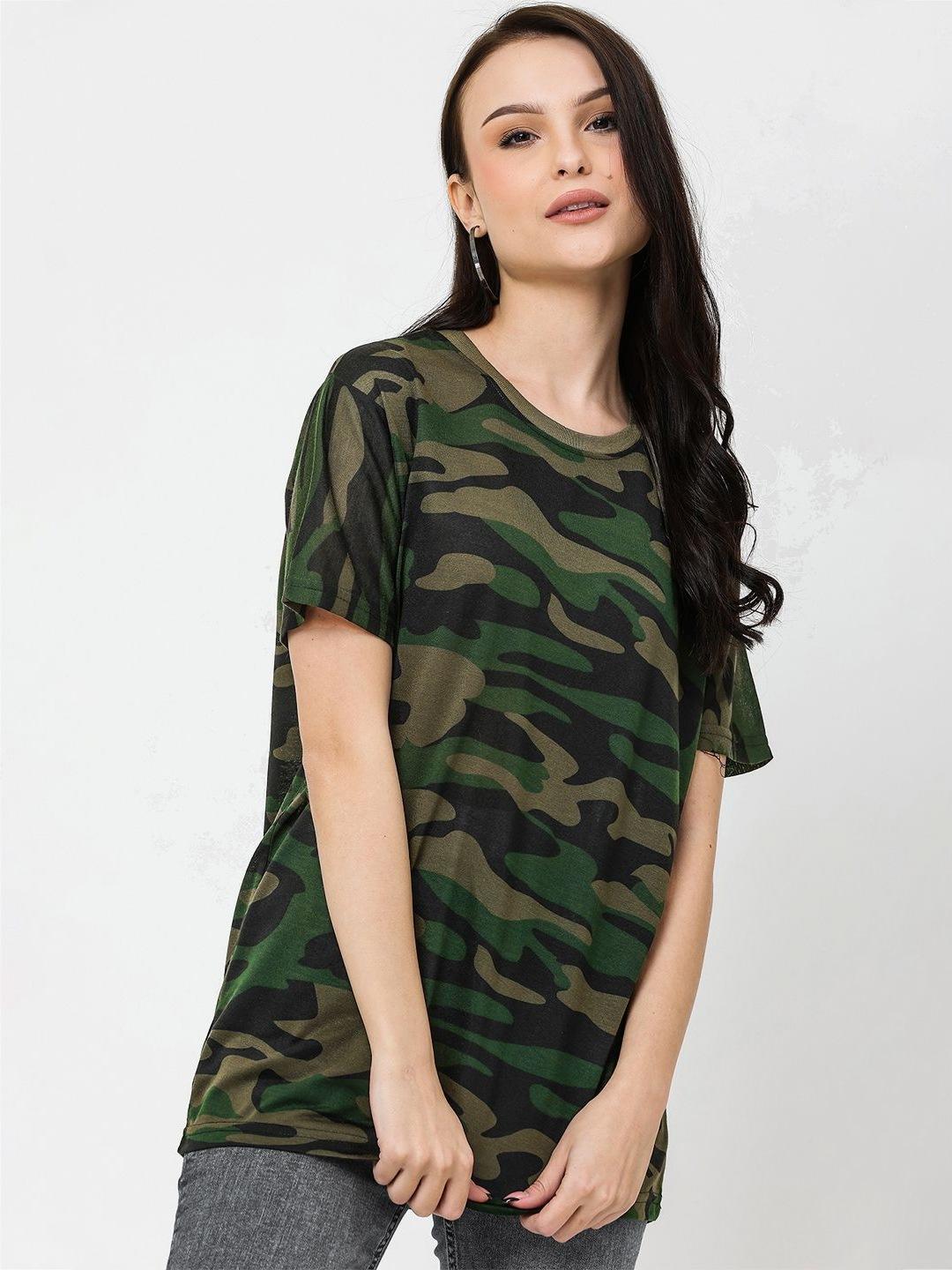 Buy Leotude Women Camouflage Printed Oversized T Shirt - Tshirts for ...