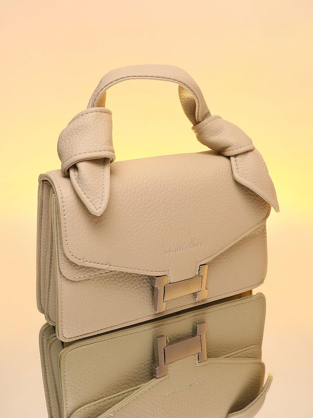 Buy HAUTE SAUCE Textured Leather Structured Handheld Bag - Handbags for ...