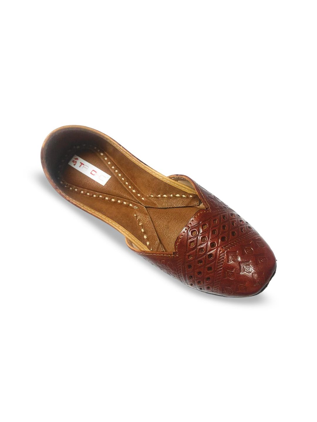 Buy Ta Chic Women Ethnic Mojaris With Laser Cuts Flats - Flats for ...