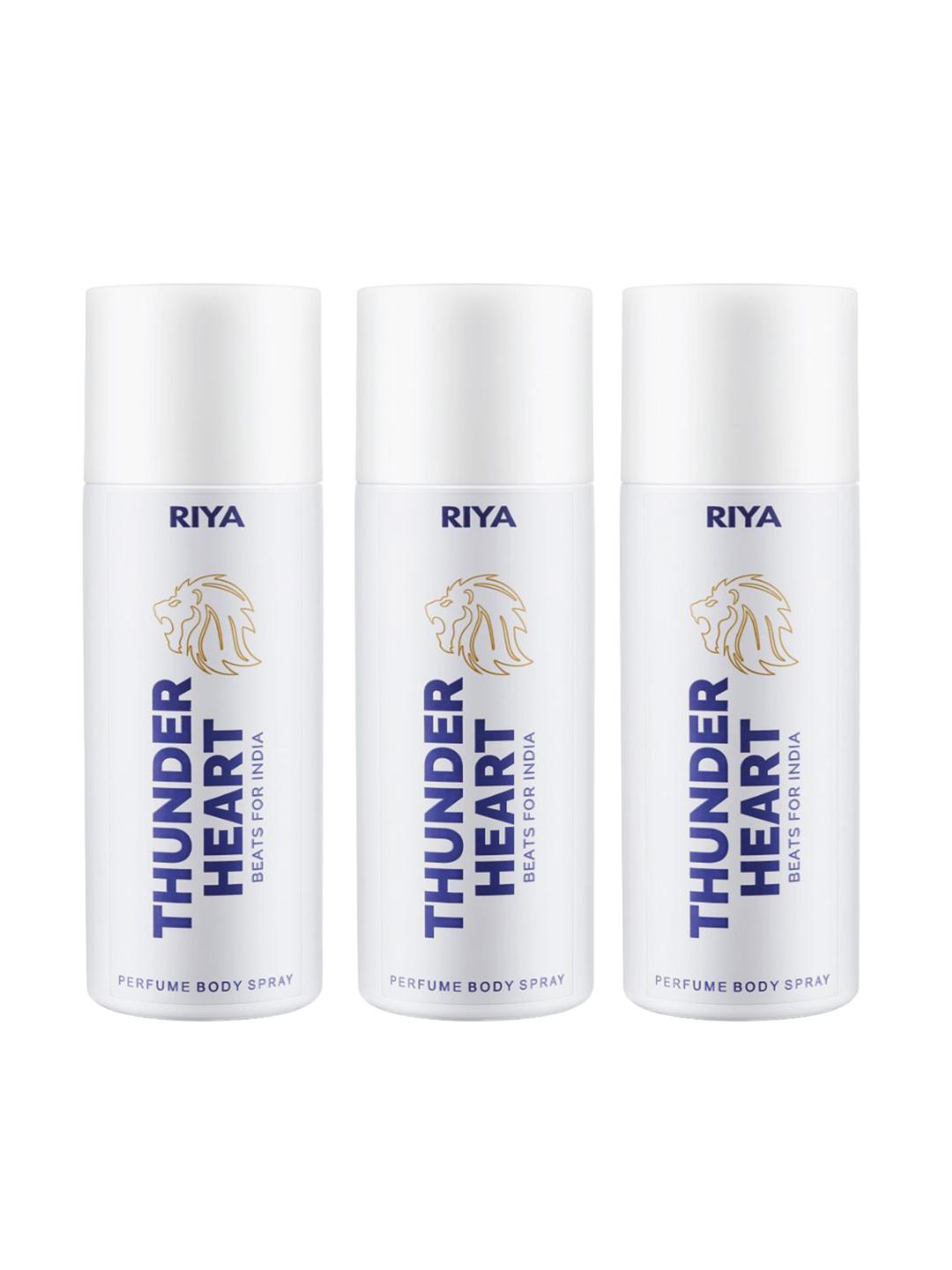 Buy RIYA Set Of 3 Thunderheart White Deodorant Body Spray 150 Ml Each ...