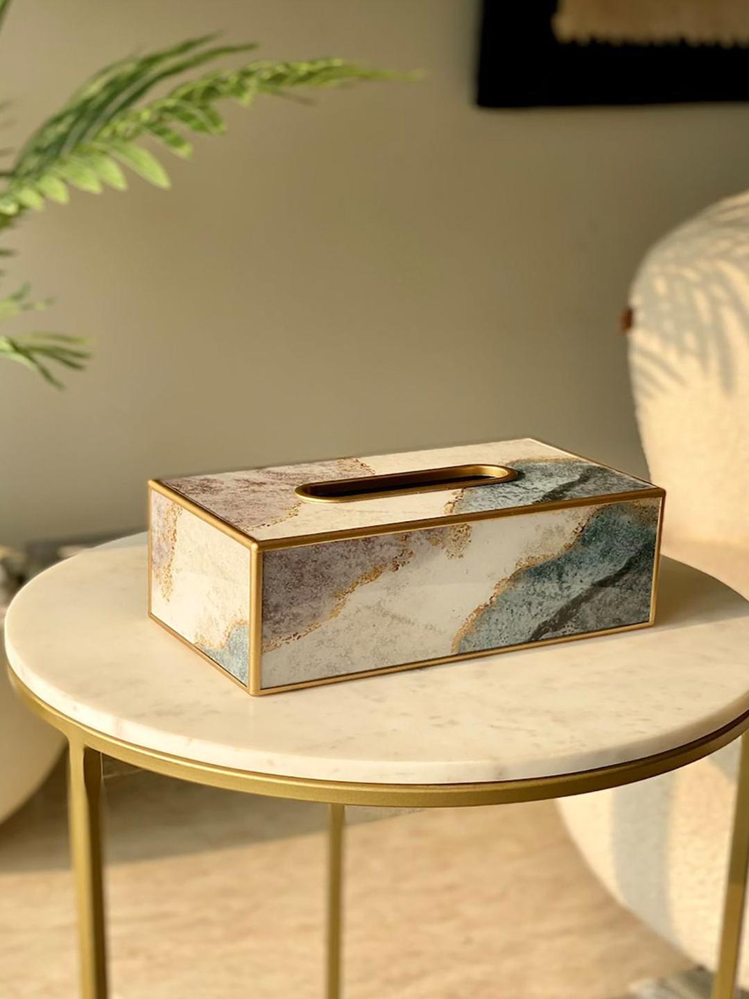 Buy Mason Home White & Blue Iron Tissue Holder - Tissue Holders for ...