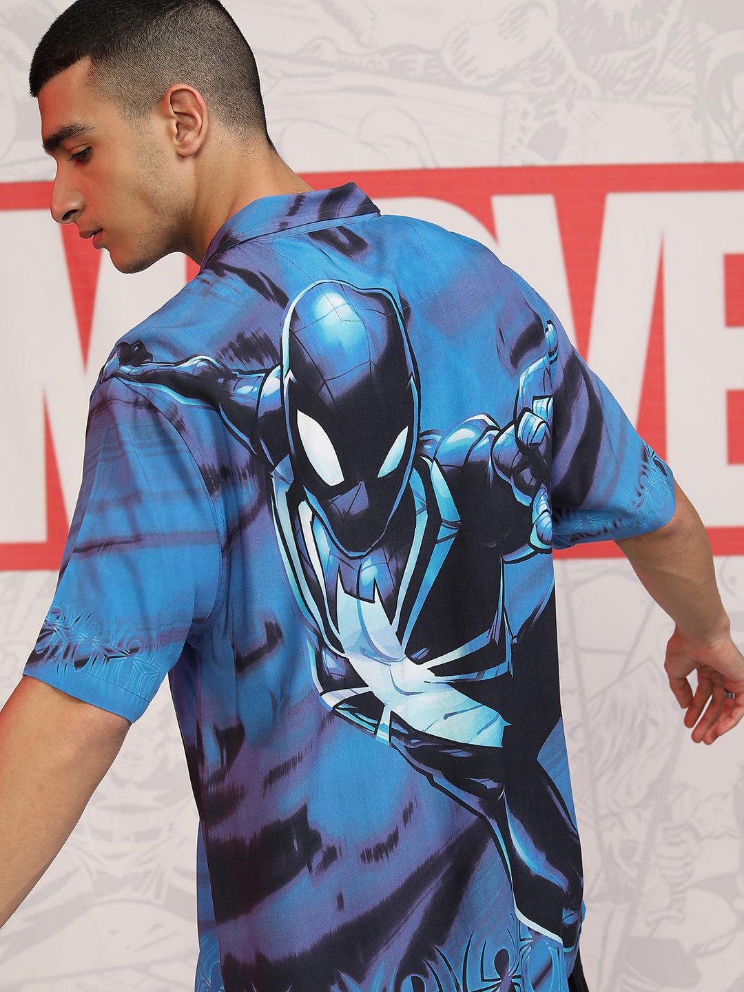 Buy HIGHLANDER Men Graphic Spider Man Printed Relaxed Fit Casual Shirt ...
