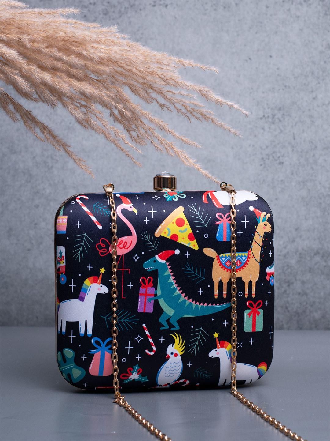 Buy ARTKLIM Christmas Theme Printed Box Clutch - Clutches for Women ...