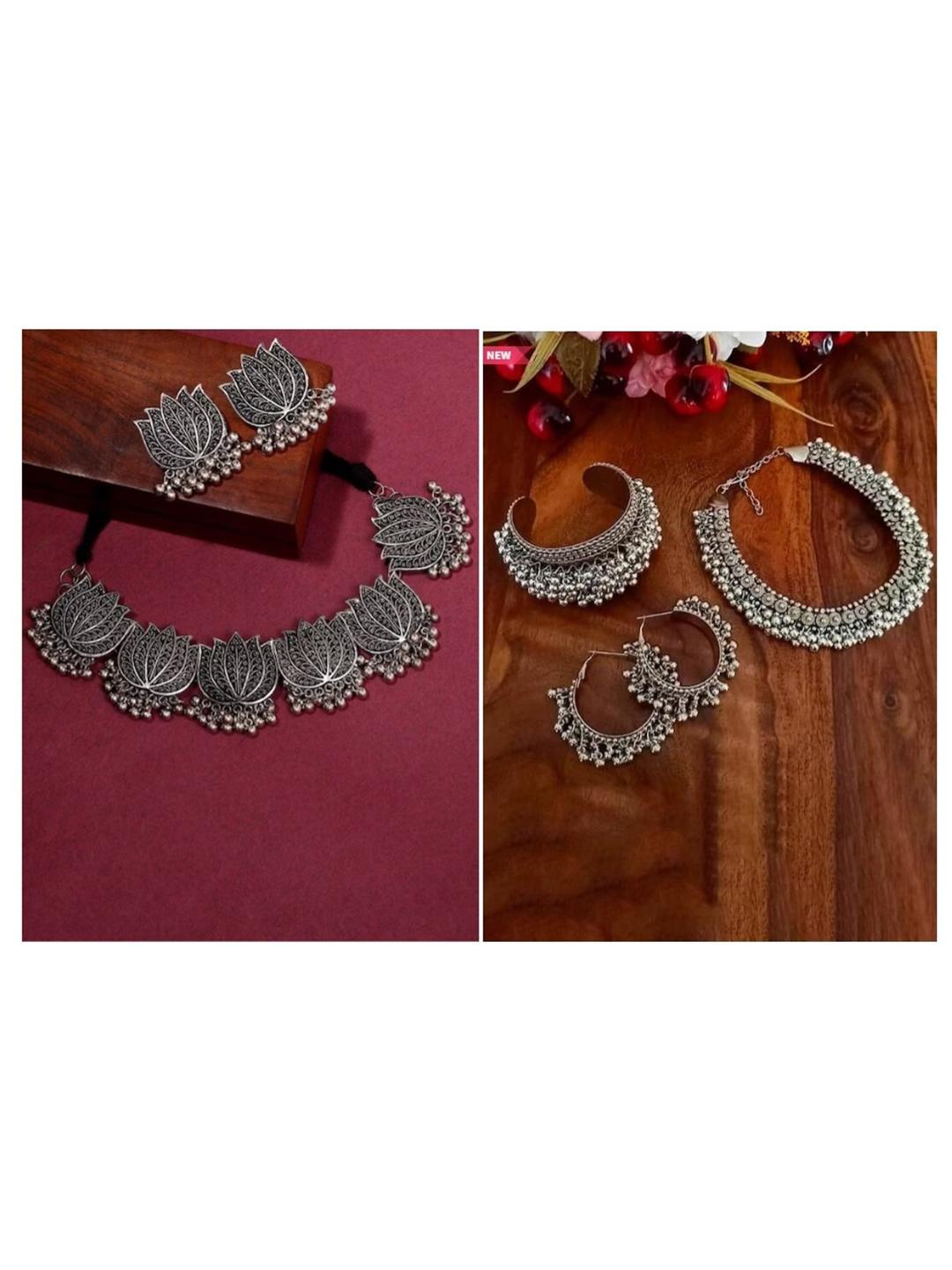 Buy JMBW INTERNATIONAL Oxidised Artificial Beads Beaded Jewellery Set ...