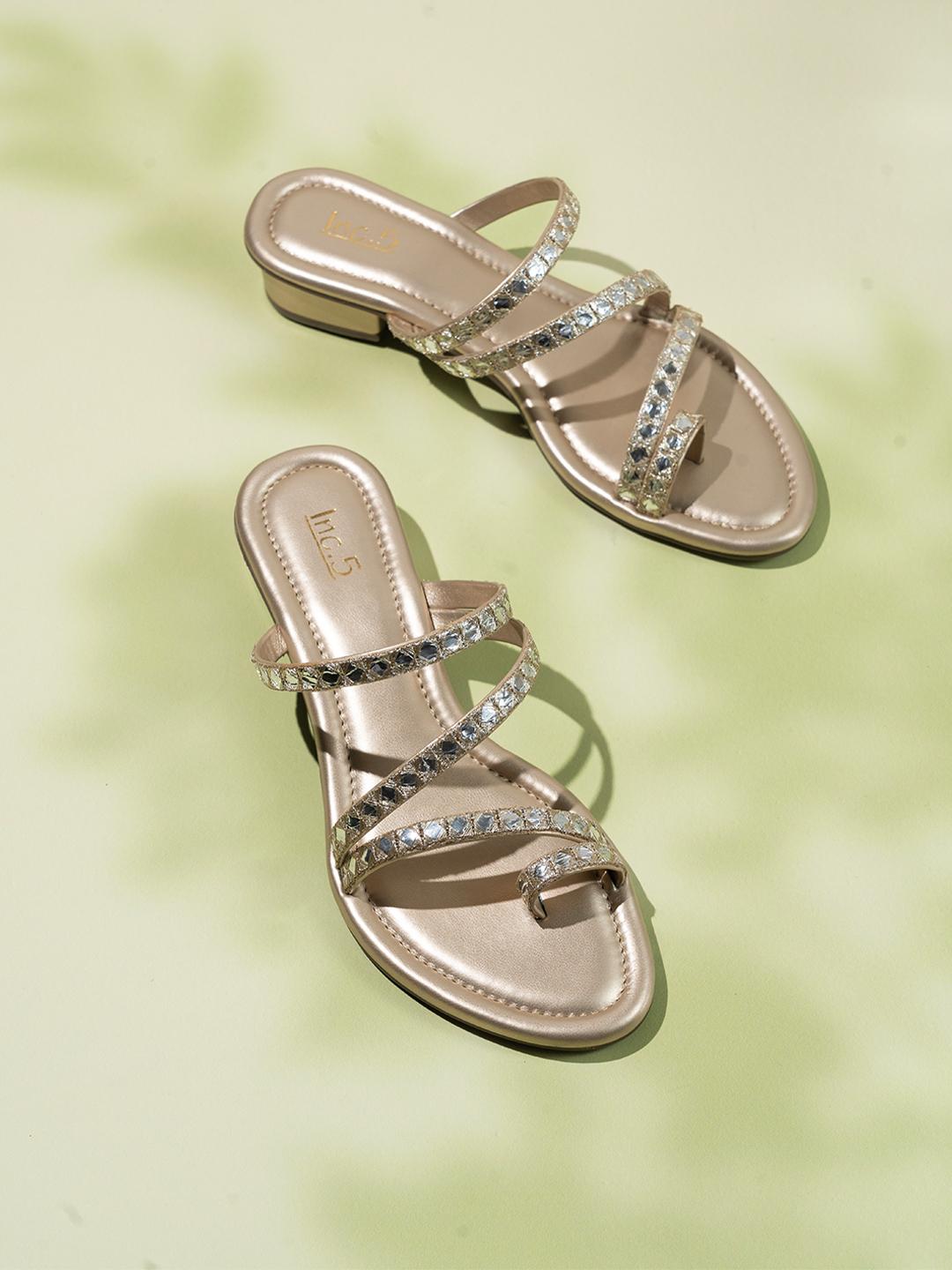 Buy Inc 5 Women Embellished Block Heel Sandals - Heels for Women ...