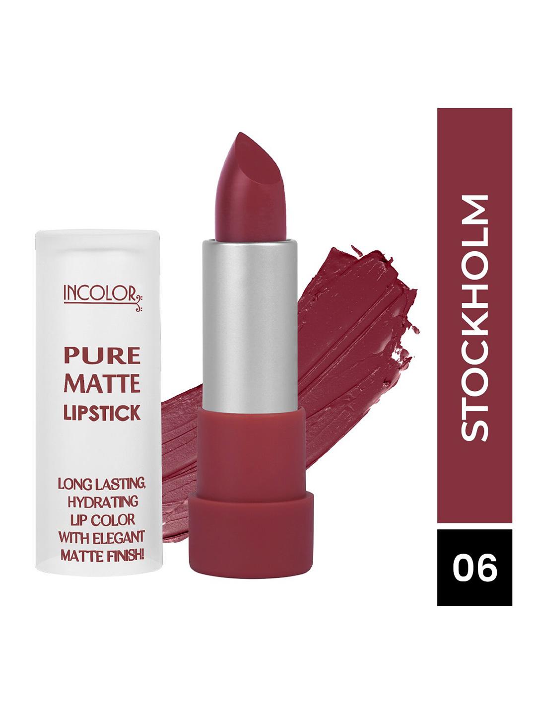 Buy INCOLOR Long Lasting & Hydrating Pure Matte Lipstick Stockholm 06 ...