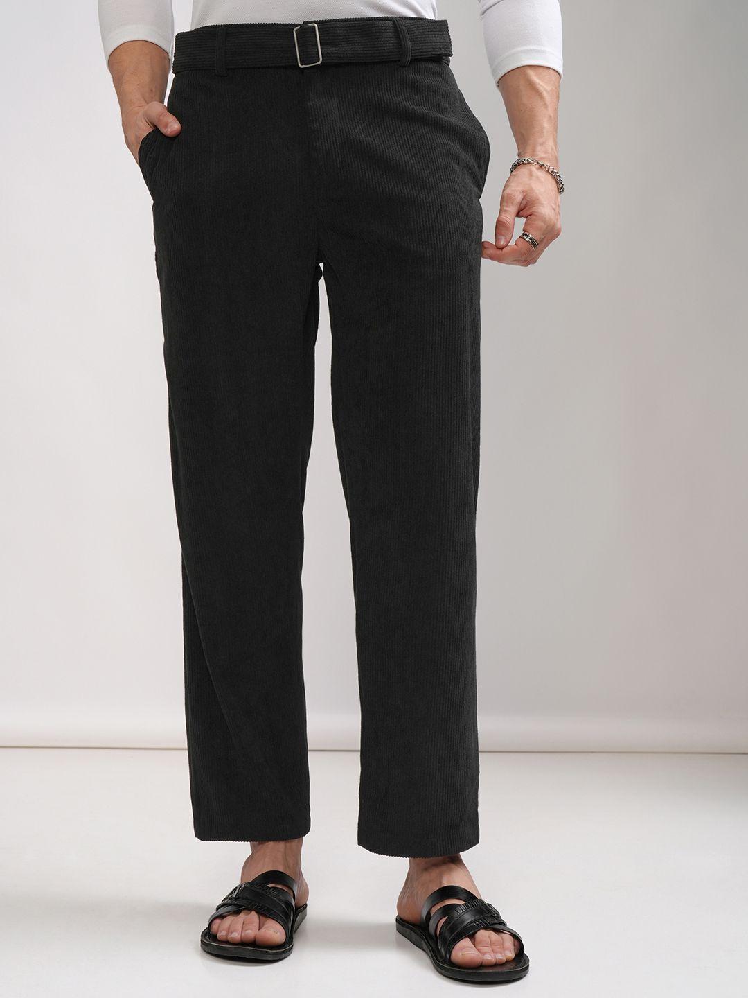 Buy HIGHLANDER Men Textured Elasticated Korean Style Relaxed Trousers ...