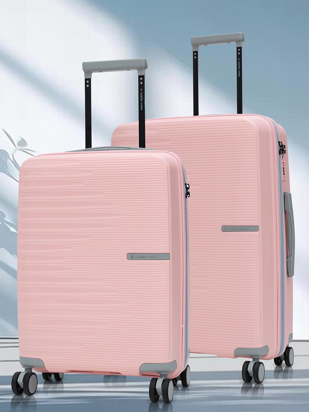 Buy Nasher Miles Havelock Polypropylene TSA Lock Set Of 2 S/M Pink ...