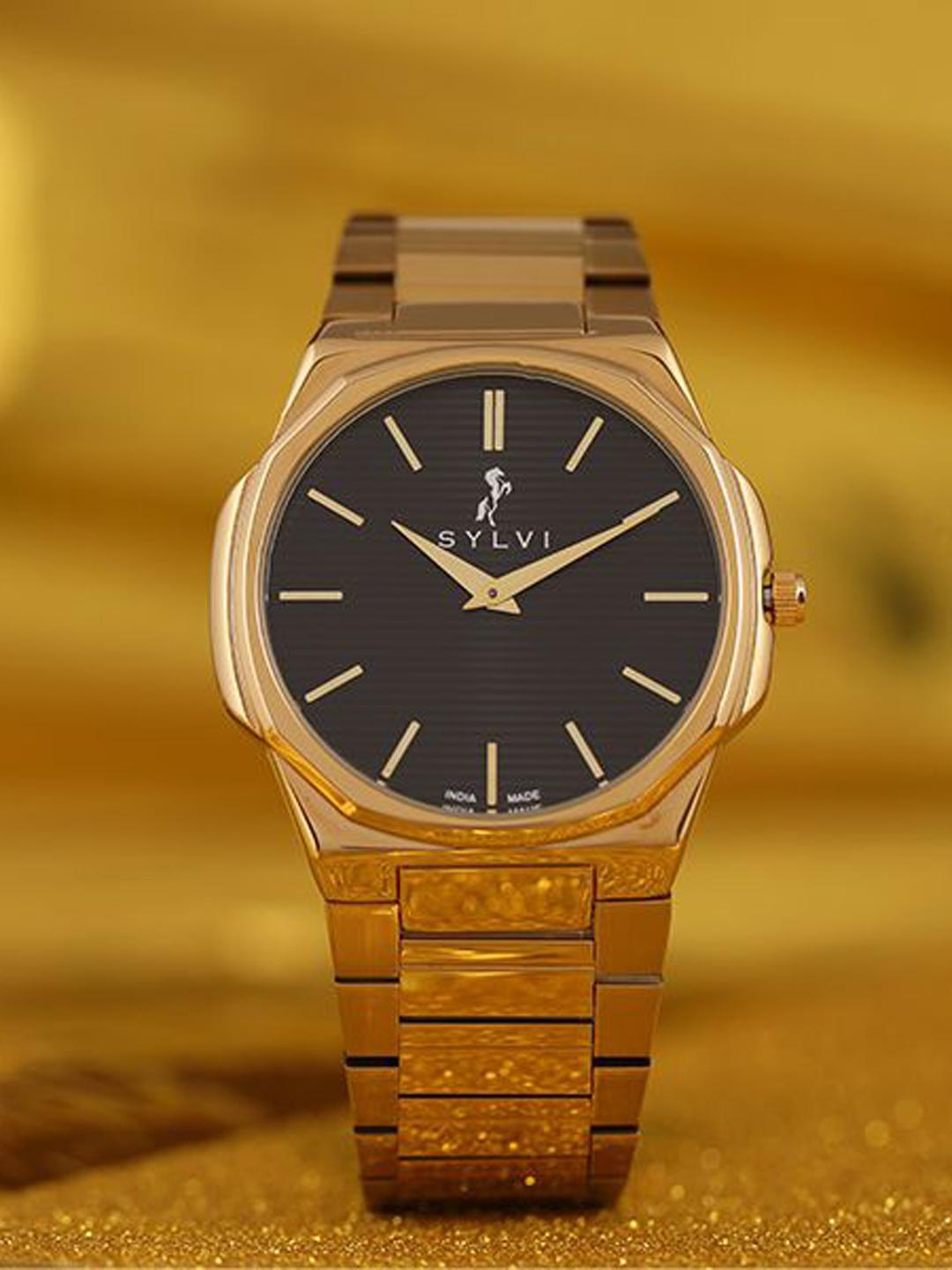 Buy Sylvi Men Patterned Stainless Steel Straps Analogue Multi Function ...