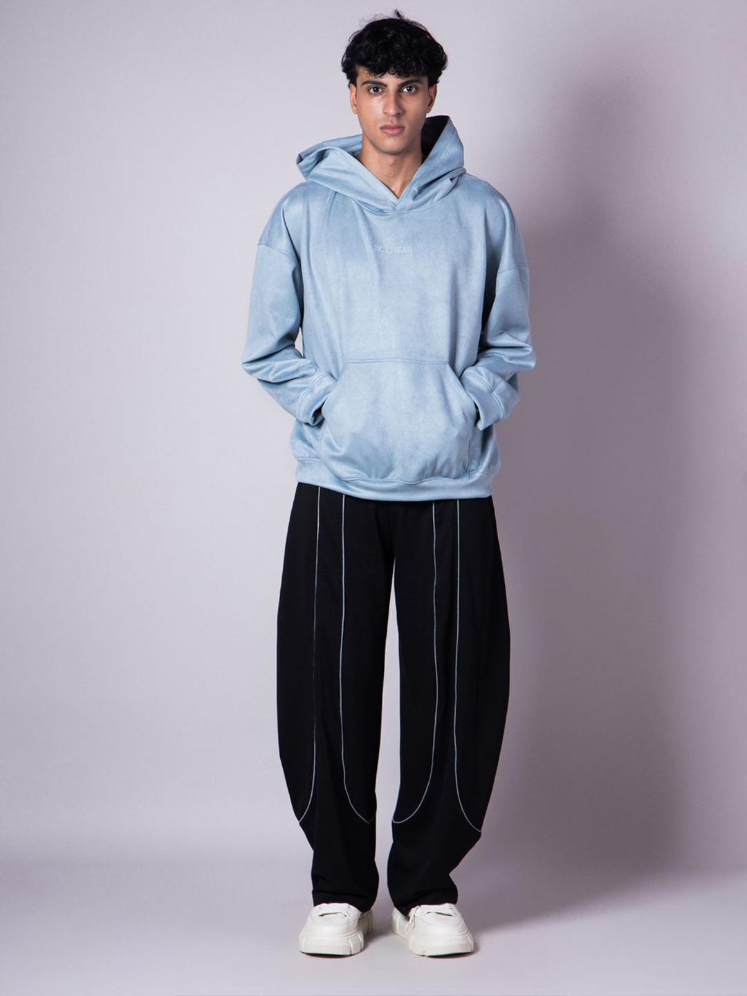 Buy Hop Head Powder Blue Suede Bliss Hoodie - Sweatshirts for Men ...