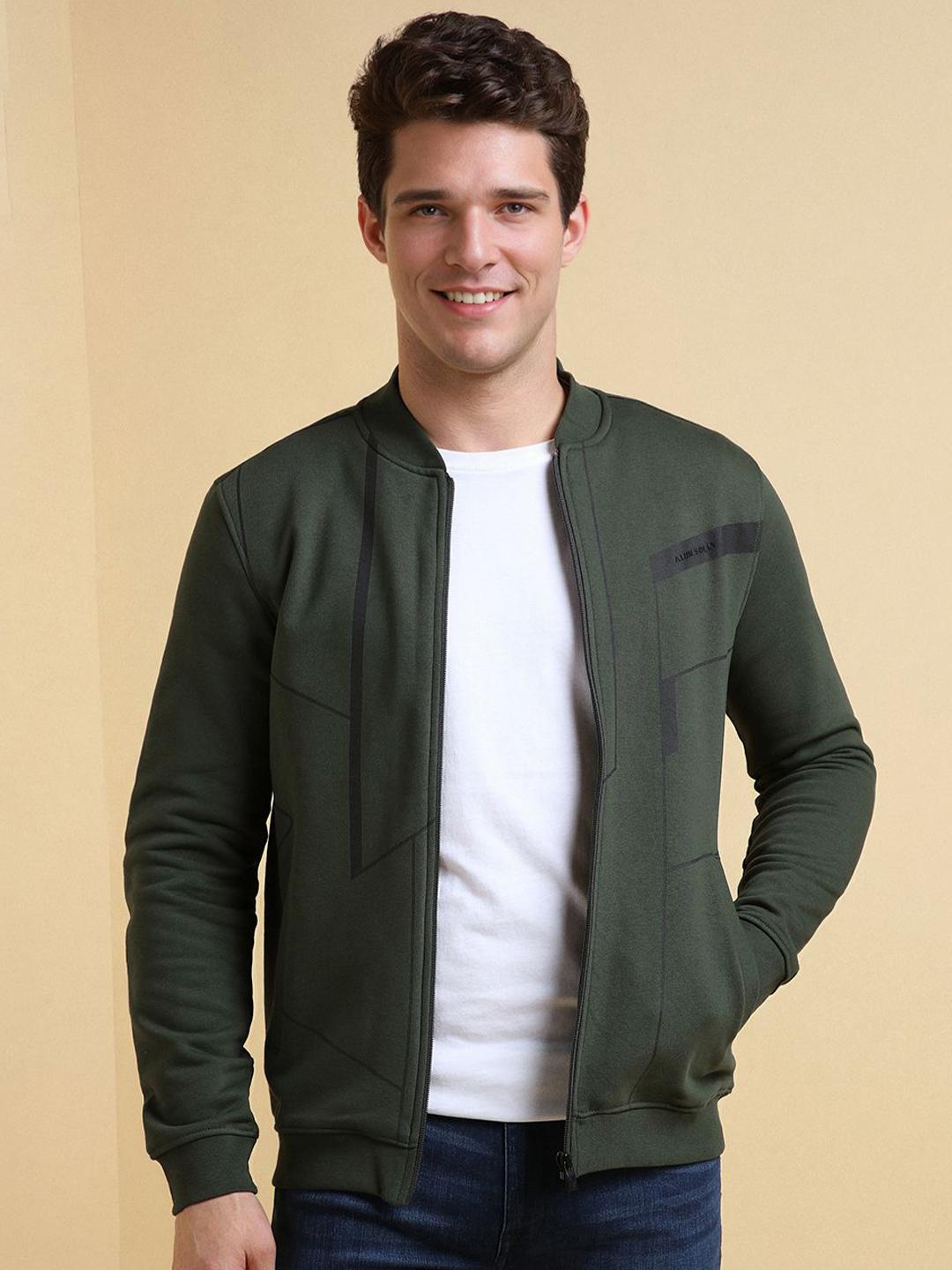 Buy Allen Solly Men Cotton Printed Mandarin Collar Front Open ...