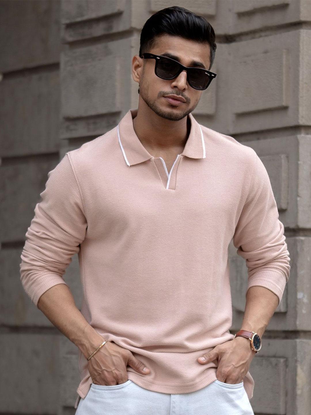Buy Powerlook Men Solid Polo Collar Cotton T Shirt - Tshirts for Men ...