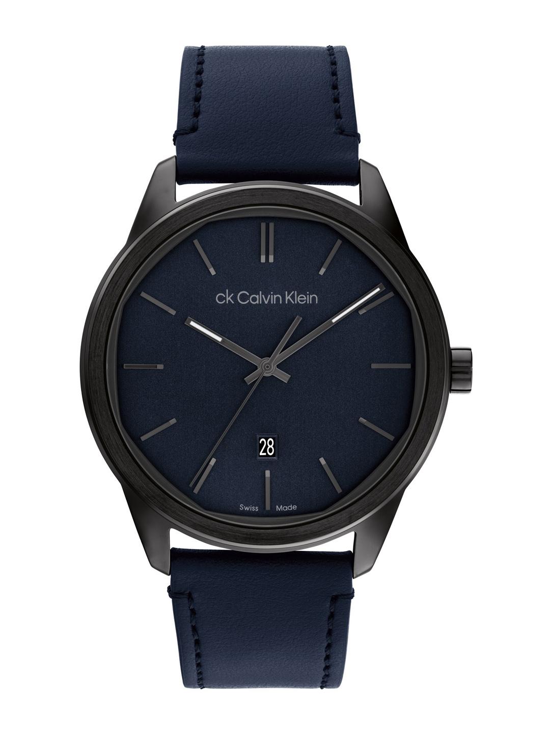 Buy Calvin Klein Men Swiss Timeless Leather Straps Analogue Watch ...