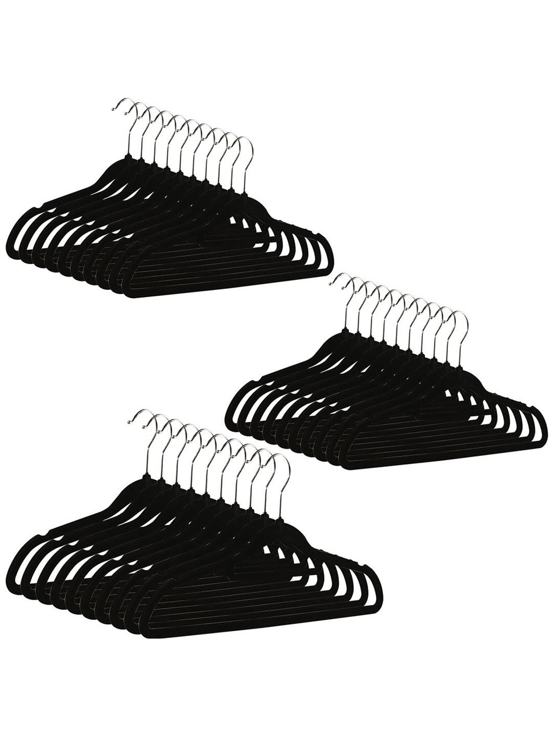 Buy Kuber Industries Set Of 30 Black Cloth Hangers - Hanger for Unisex ...