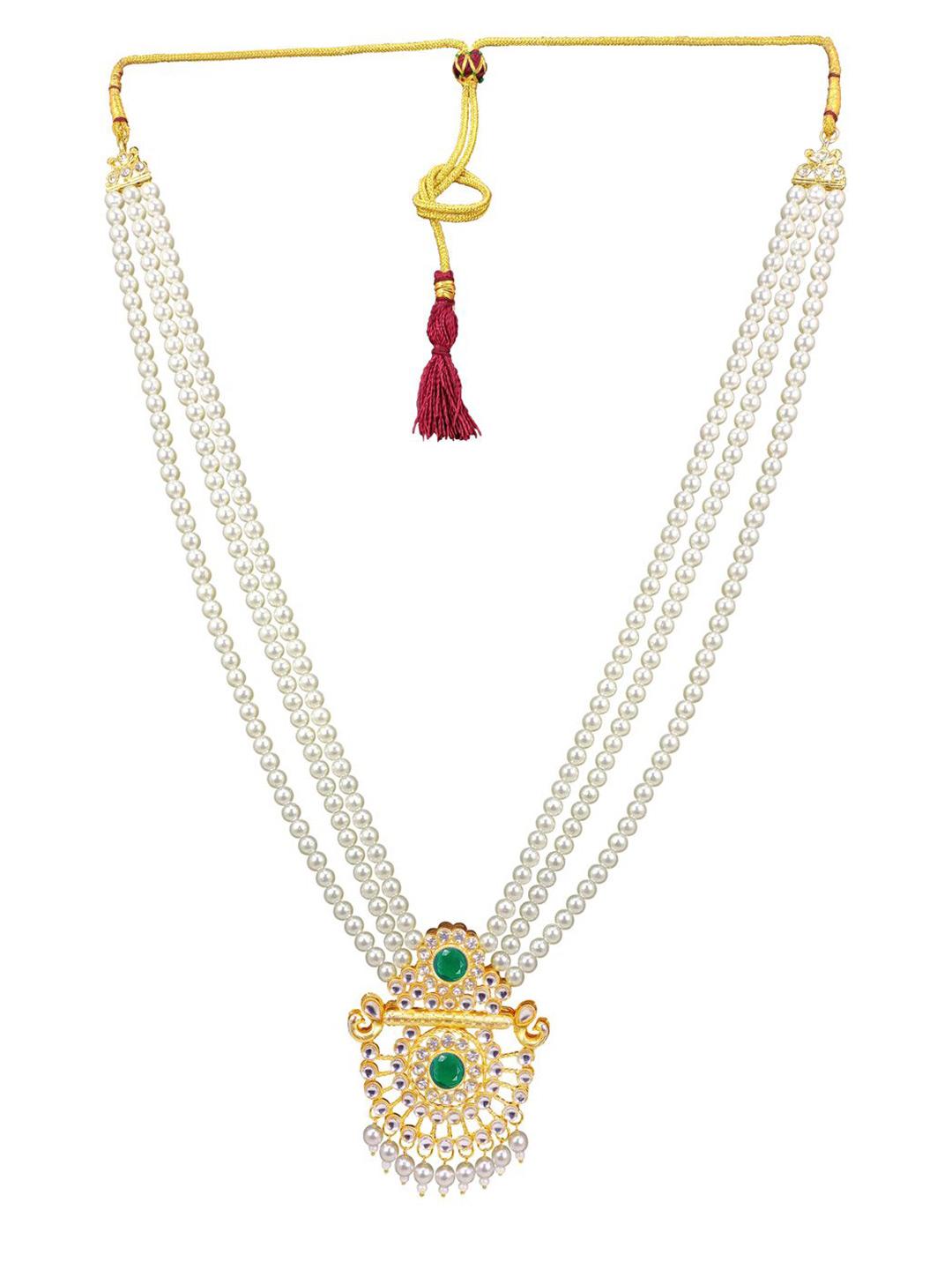 Buy Radhe Creation Men Gold Plated Beaded Layered Necklace - Necklace ...
