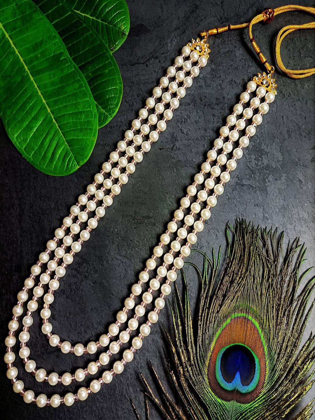 Buy Radhe Creation Men Gold Plated Beaded Layered Necklace - Necklace ...