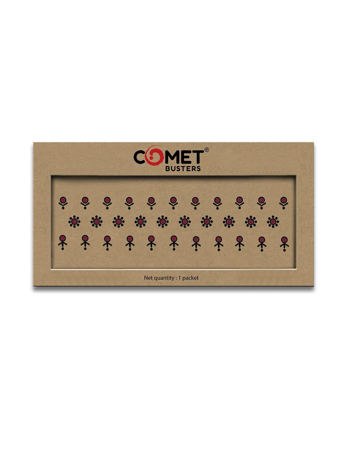 Buy Comet Busters 32 Pcs Beautiful Traditional Bindi Maroon - Bindi for ...