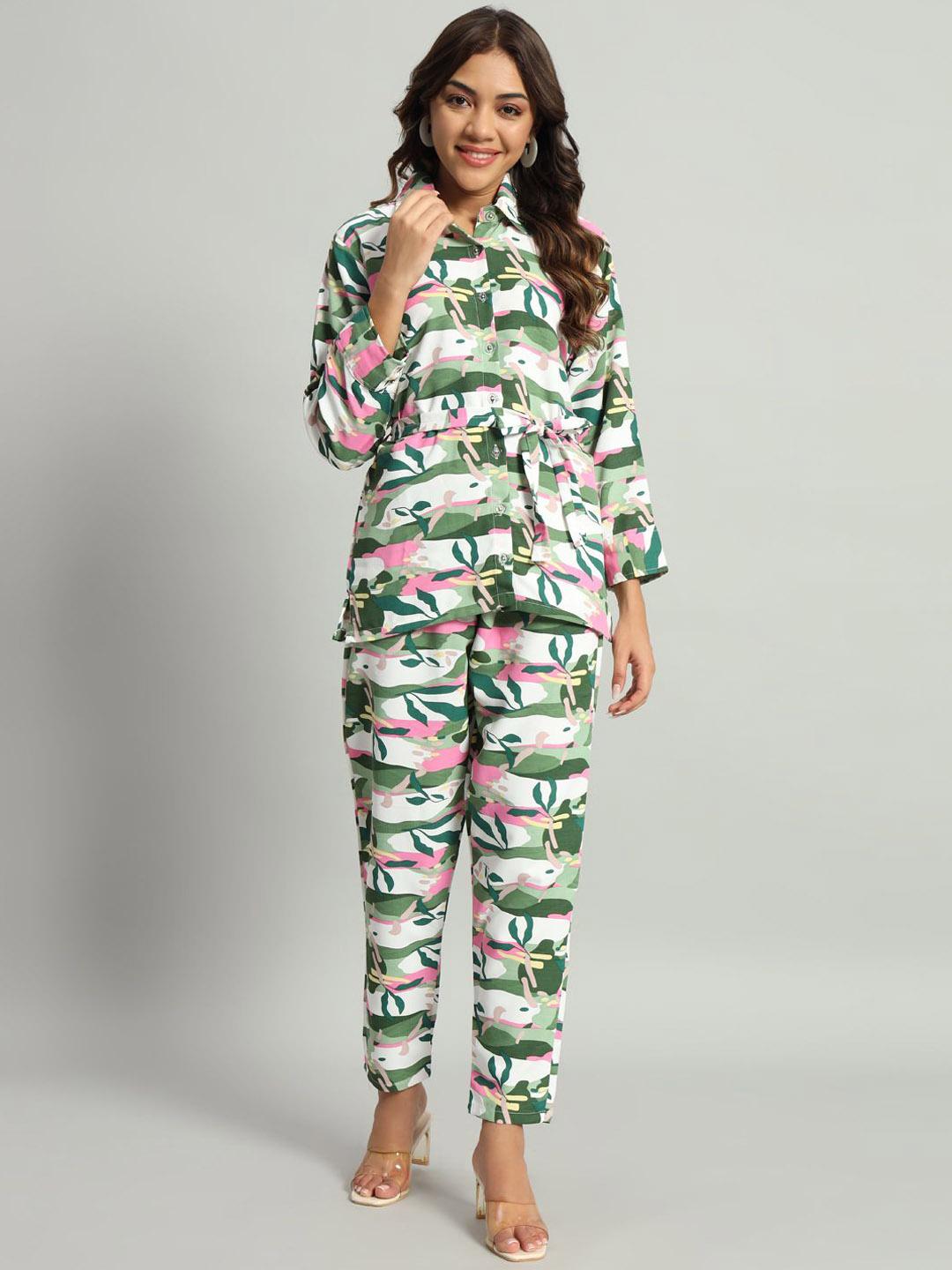 Buy SEPHANI Printed Pure Cotton Shirt With Trouser - Co Ords for Women ...