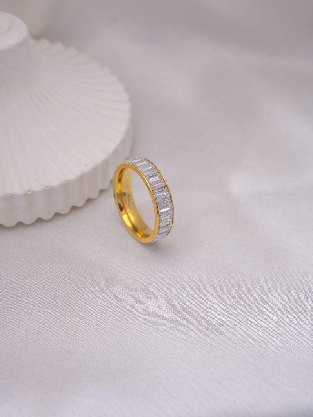 Buy Perfectly Average Women 18 K Gold Plated Jewellery CZ Baguette ...