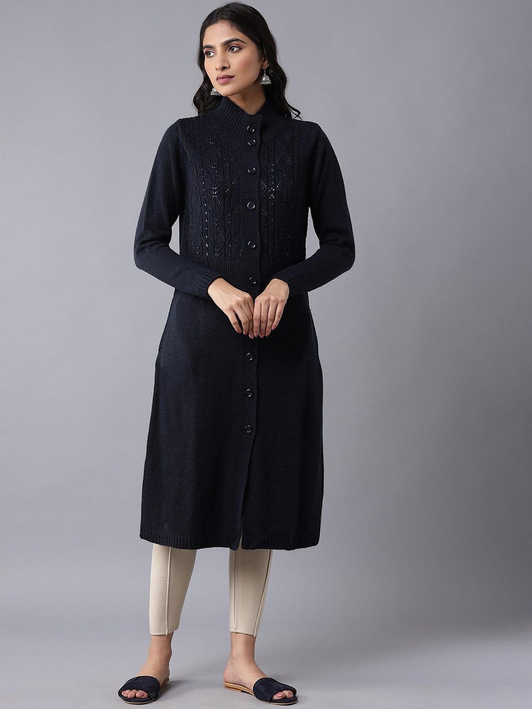 Buy W Women Floral Acrylic Longline Tailored Jacket With Embroidered ...
