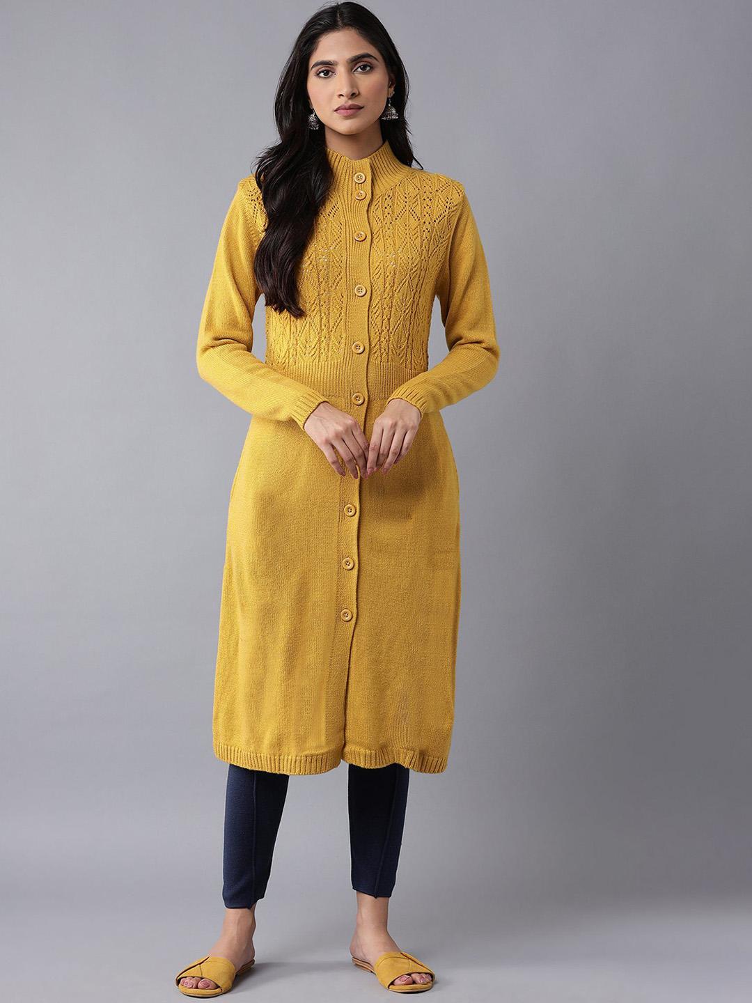 Buy W Women Acrylic Longline Tailored Jacket With Embroidered - Jackets ...