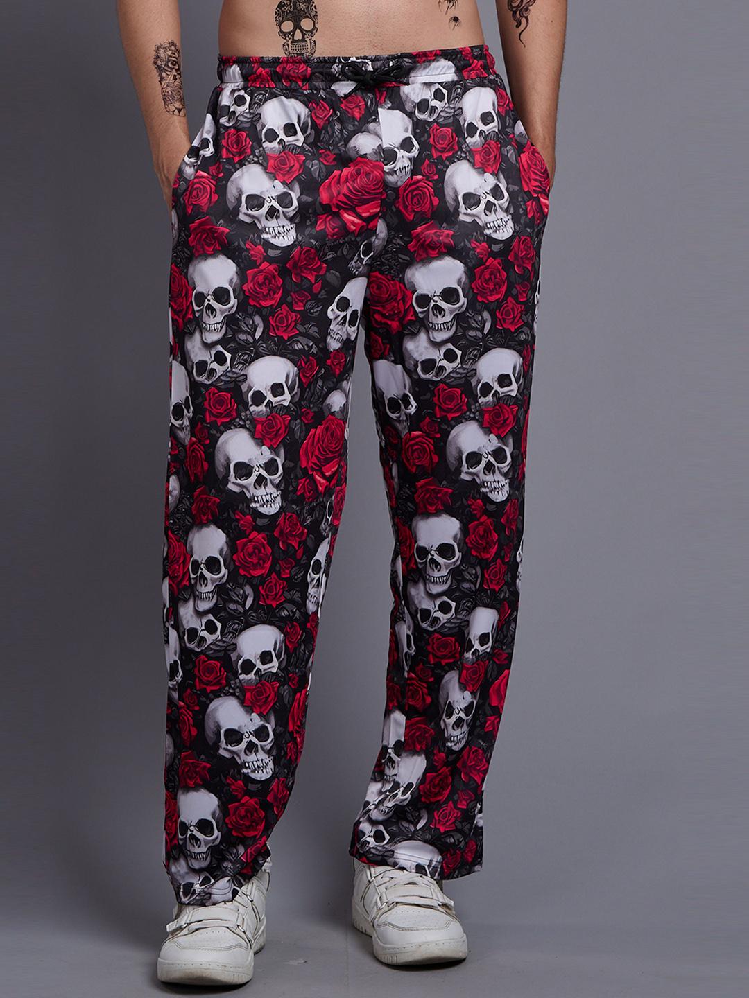 Buy GO DEVIL Men Printed Original Loose Fit High Rise Trousers ...