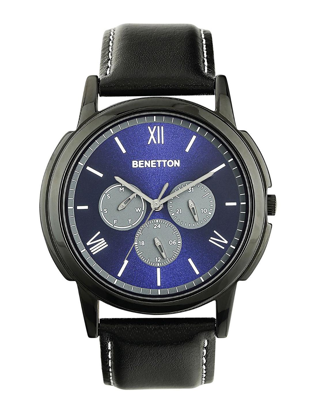 Buy United Colors Of Benetton Men Brass Dial & Leather Straps Analogue ...