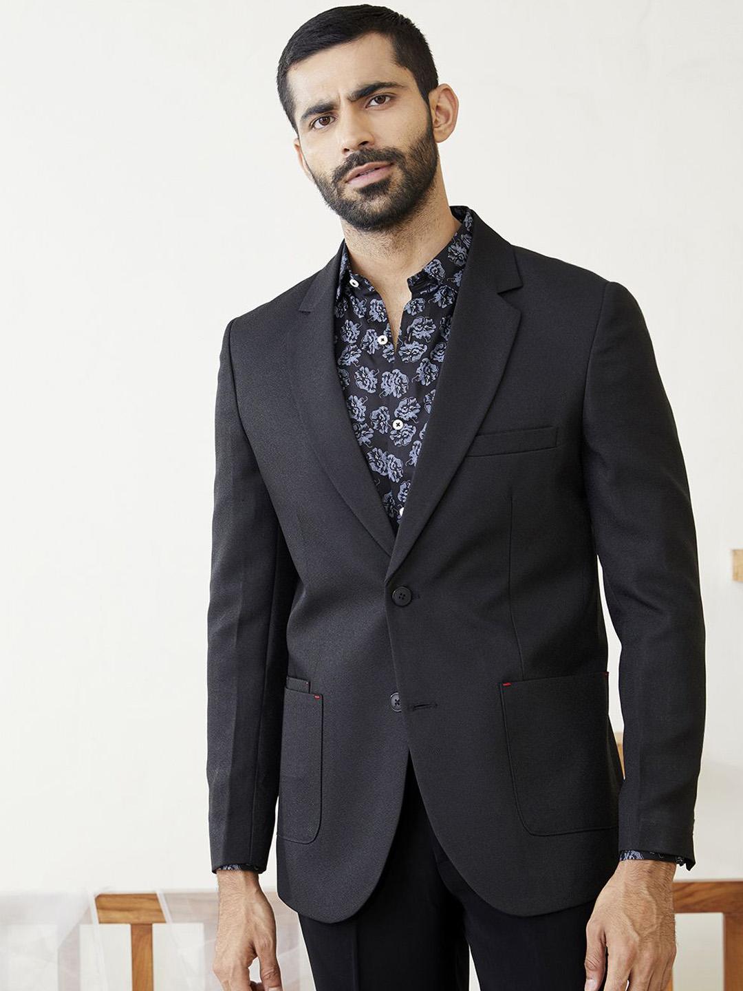Buy MR BUTTON Tailored Fit Single Breasted Blazer - Blazers for Men ...