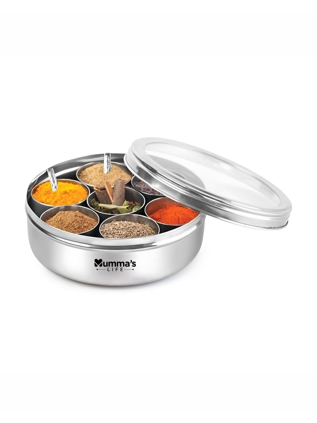 Buy Mumma's Life Silver Toned Stainless Steel Easy To Clean Spice Box ...