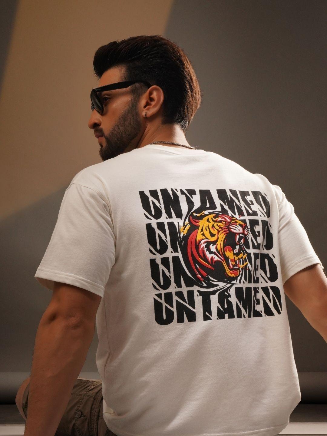 Buy Untamed Clothing Men Printed Drop Shoulder Sleeves Pure Cotton ...