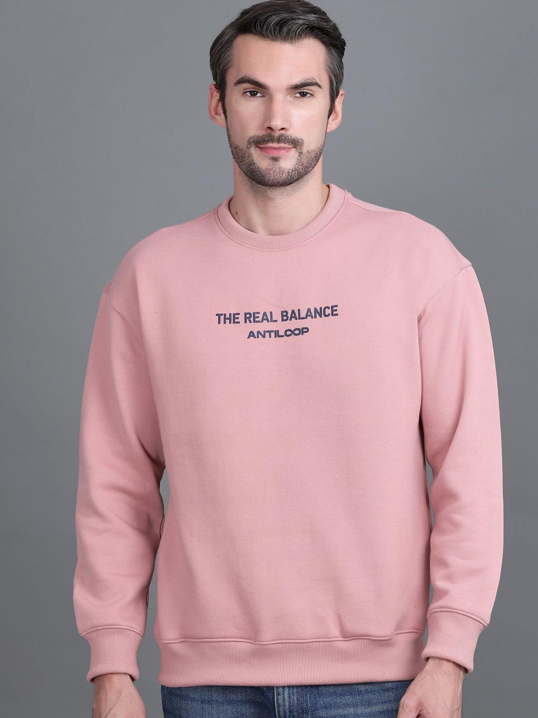 Buy Antiloop Men Printed Drop Shoulder Round Neck Sweatshirt ...