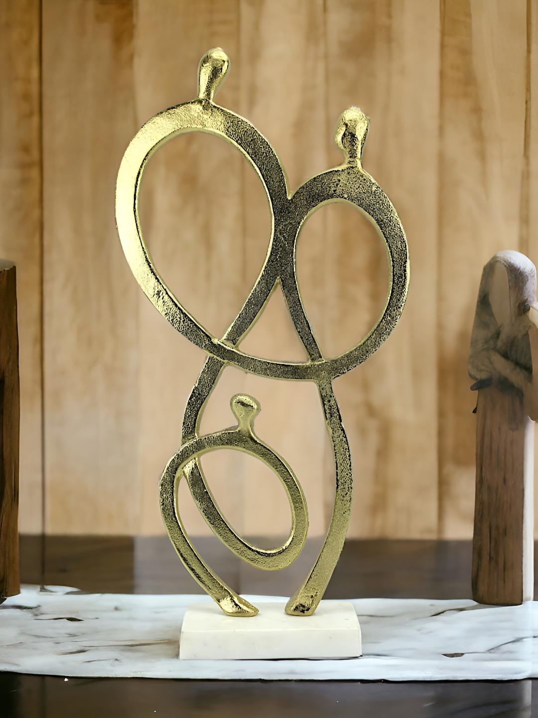 Buy Hind Decor Human Family Gold Metal Metallic Living Room Hand ...